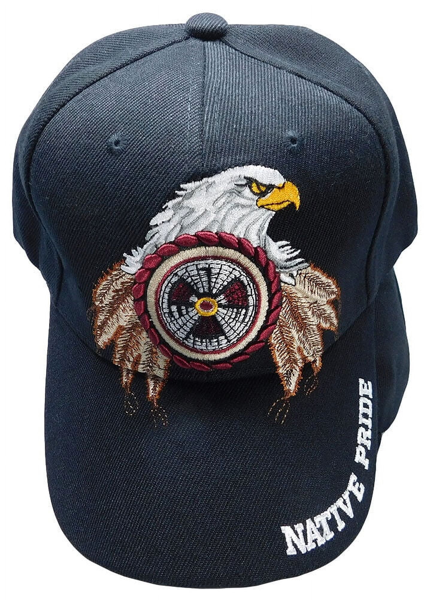Native Pride Bald Eagle Target Bullseye Black Embroidered Cap Hat ...