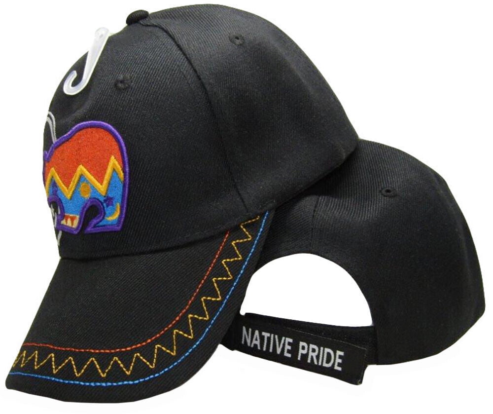 Native Pride Bear Black Embroidered Cap Hat - Walmart.com