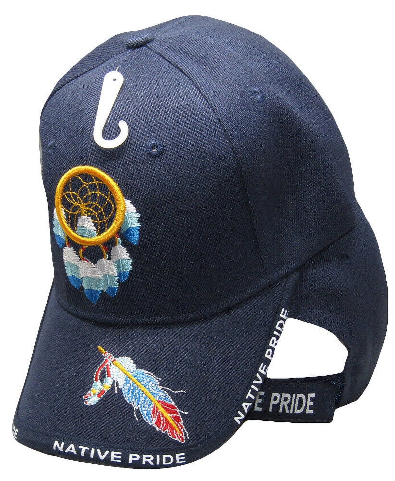 Native Pride Dream Catcher Feather Shadow Navy Blue Embroidered Cap Hat ...