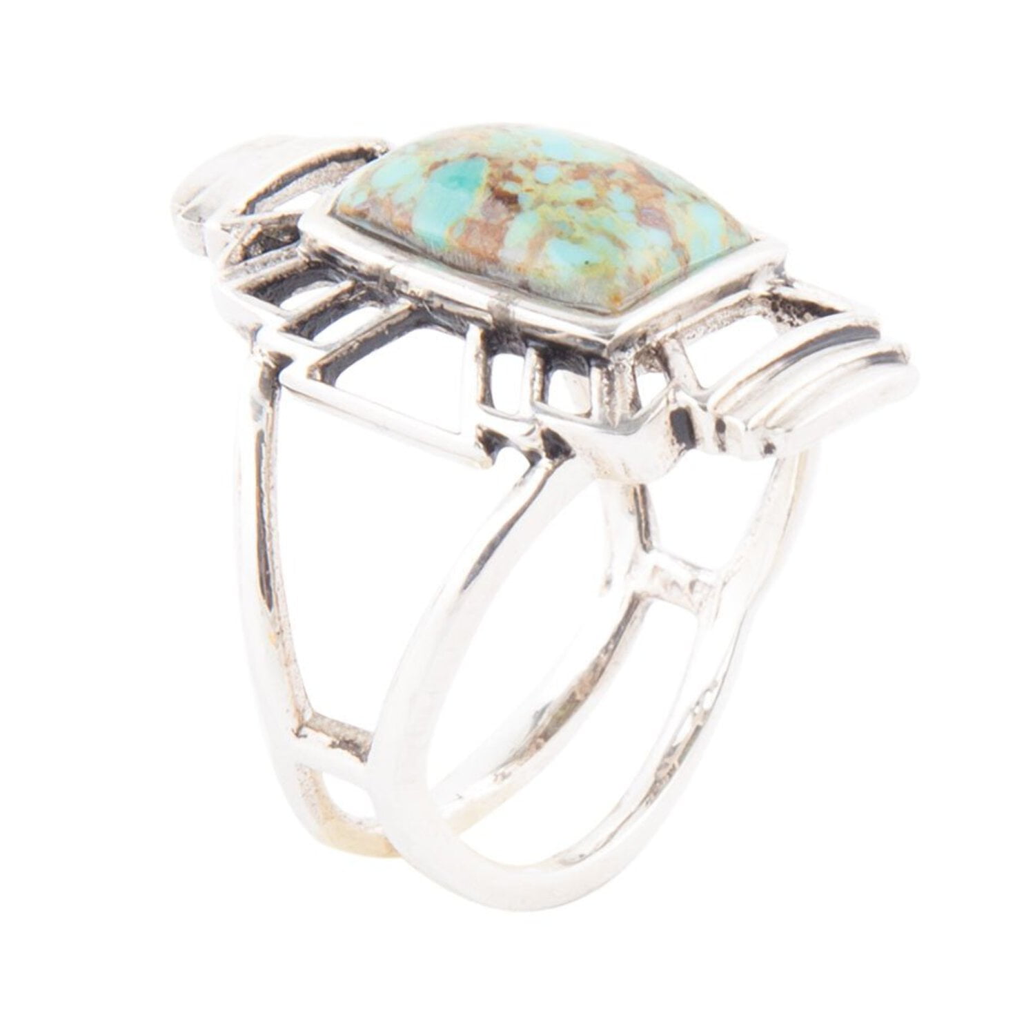 Native Sky Blue Turquoise and Sterling Silver Ring - Walmart.com