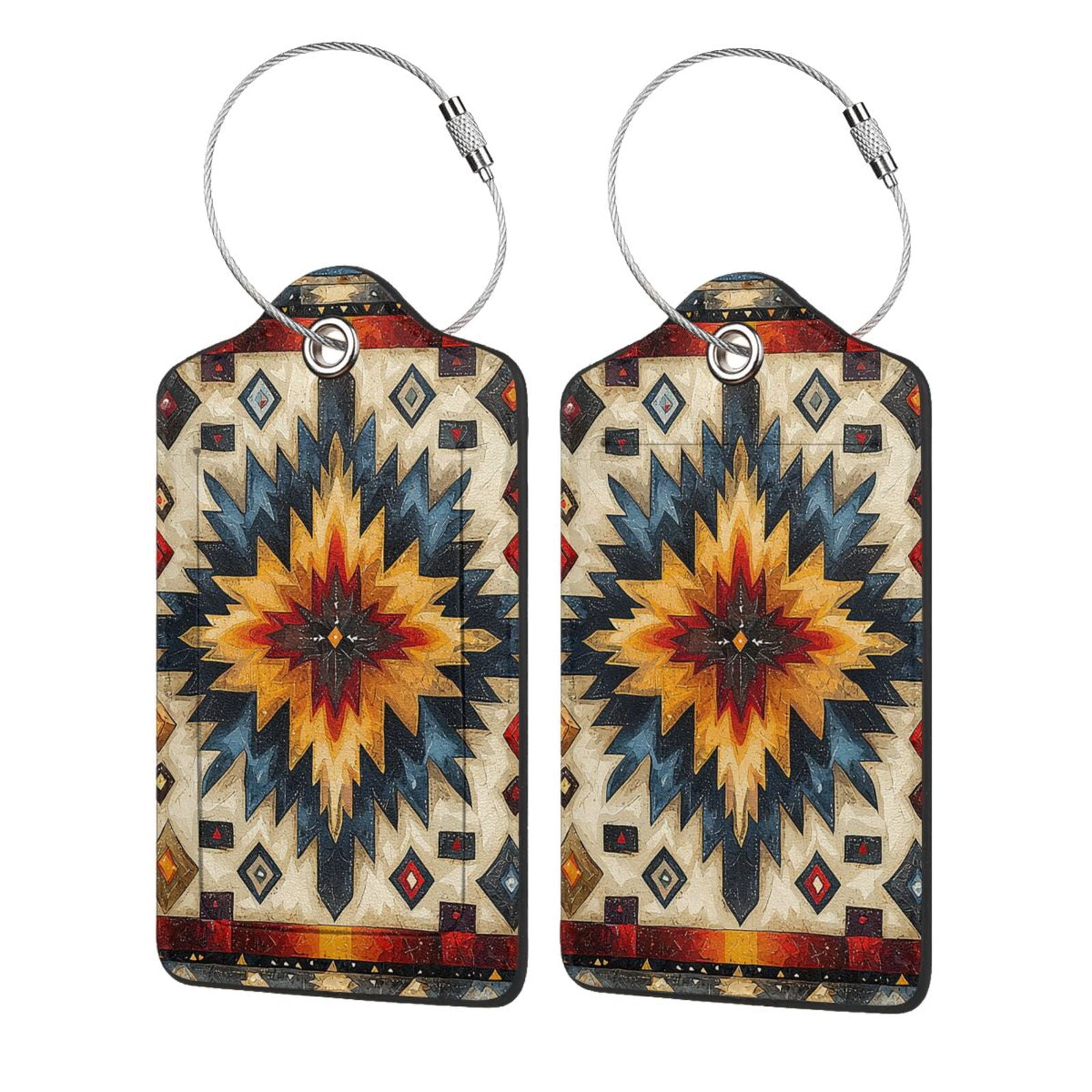 Native Southwest Tribal Patterns Art Luggage Tag for Suitcase 2 Pack ...