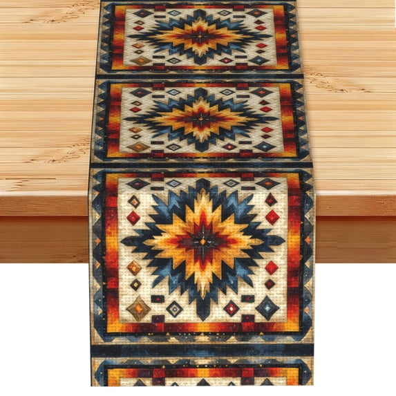 Native Southwest Tribal Patterns Art Table Runner 13x72 Inch for Dining ...