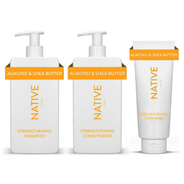 Native Strengthening Shampoo, Conditioner, & Hair Mask Set - Almond ...