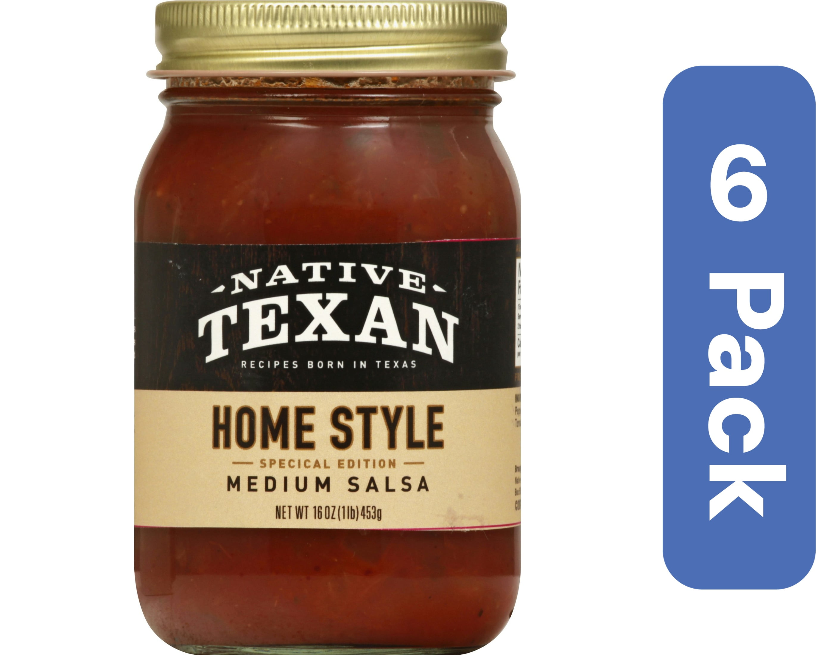 Native Texan Salsa Home Style Medium Special Recipe 16 oz (Pack of 6 ...