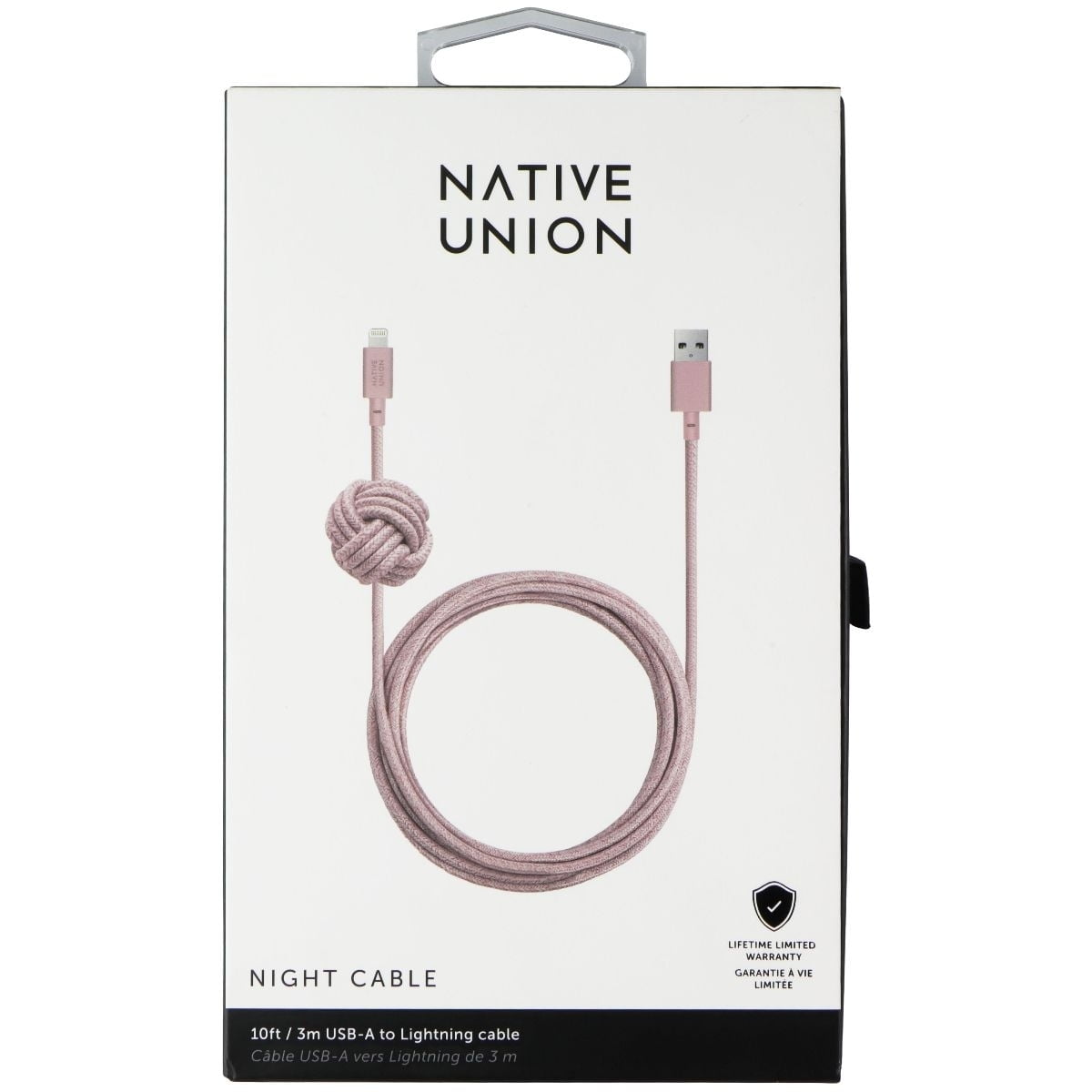 Native Union Night Cable 10FT USB-A to 8-Pin - Rose - Walmart Business Supplies