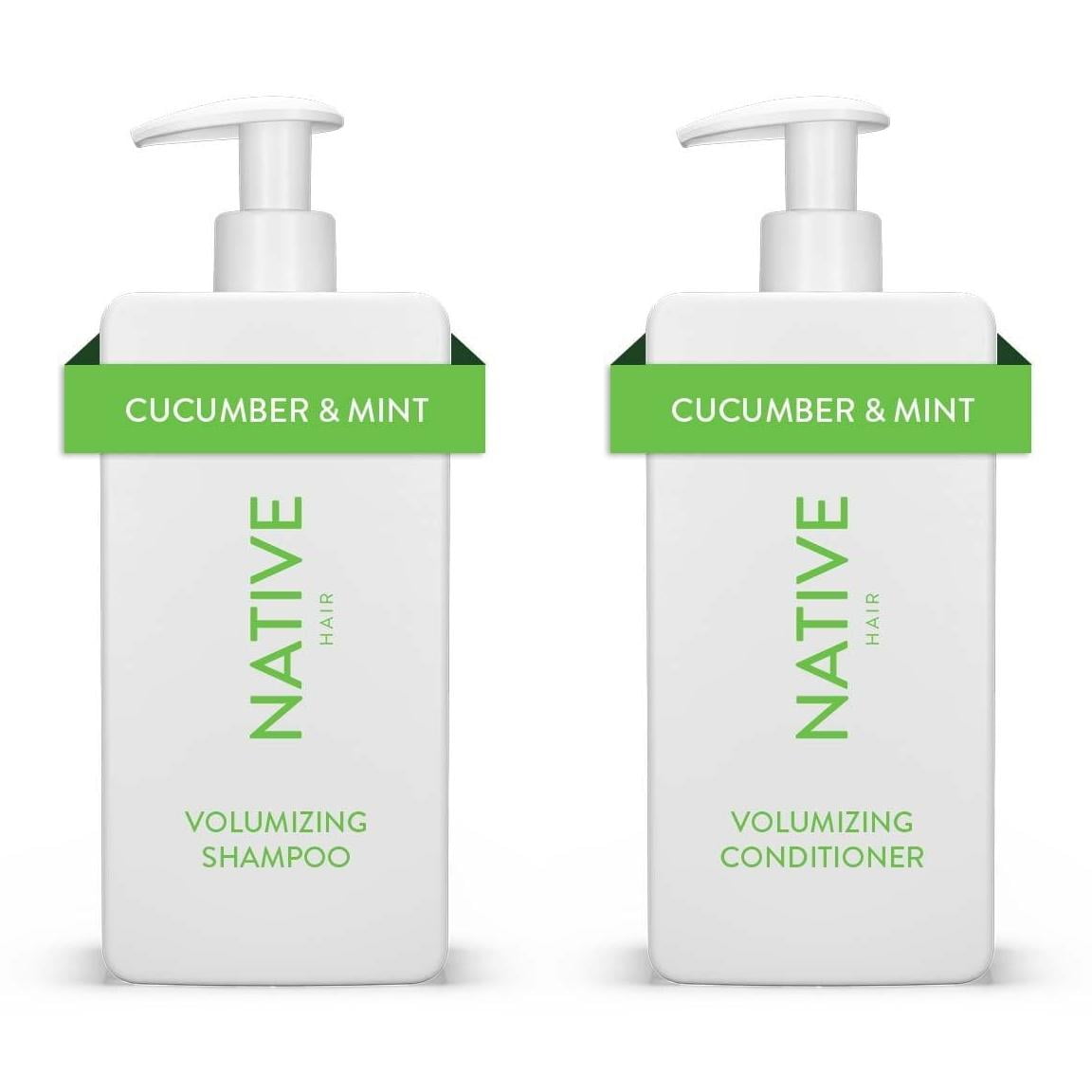Native Volumizing Shampoo & Conditioner Set, Cucumber & Mint, Sulfate ...