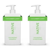 Native Volumizing Shampoo & Conditioner Set, Cucumber & Mint, Sulfate ...