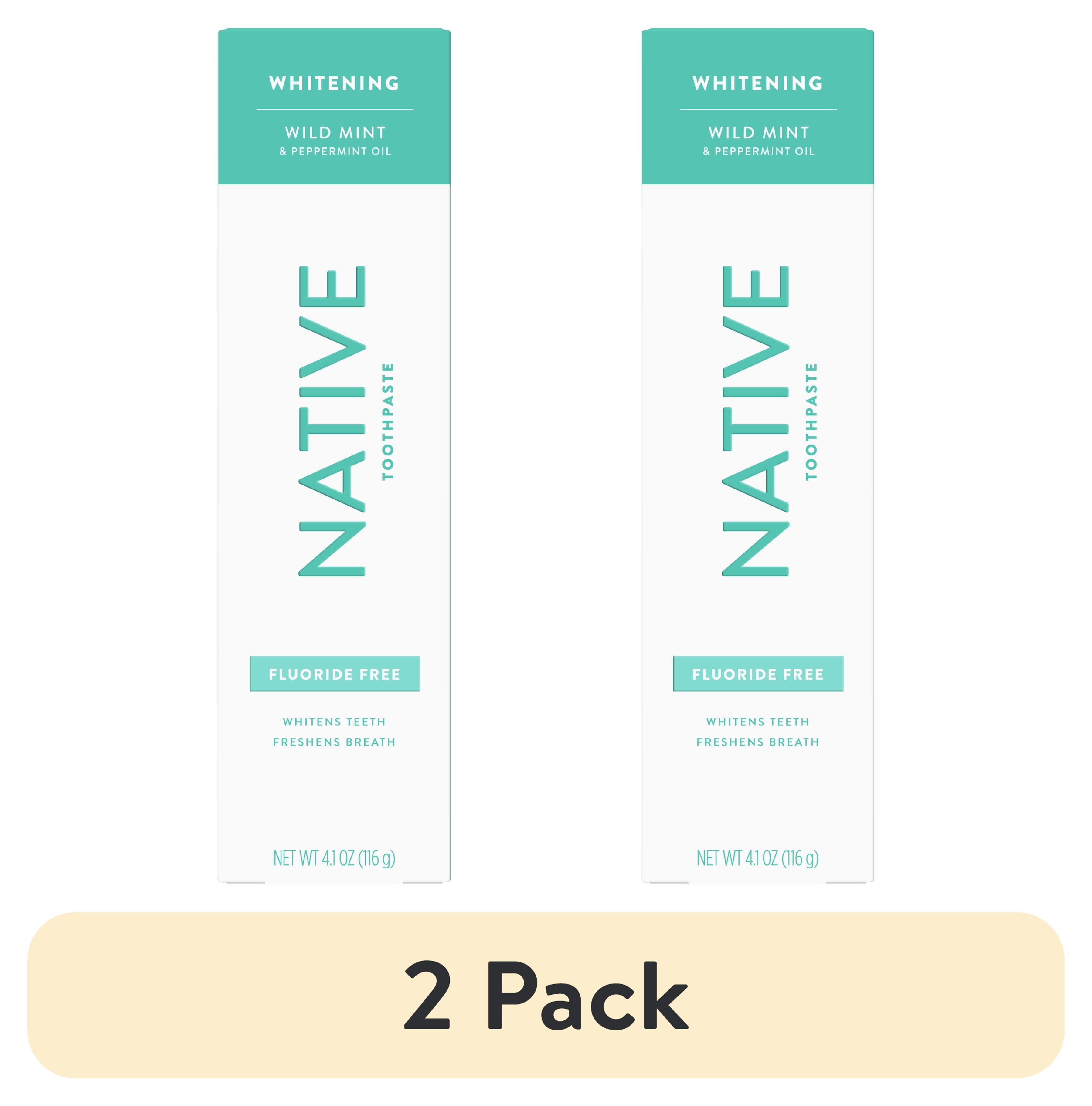 (2 pack) Native Whitening Wild Mint & Peppermint Oil Fluoride Free ...