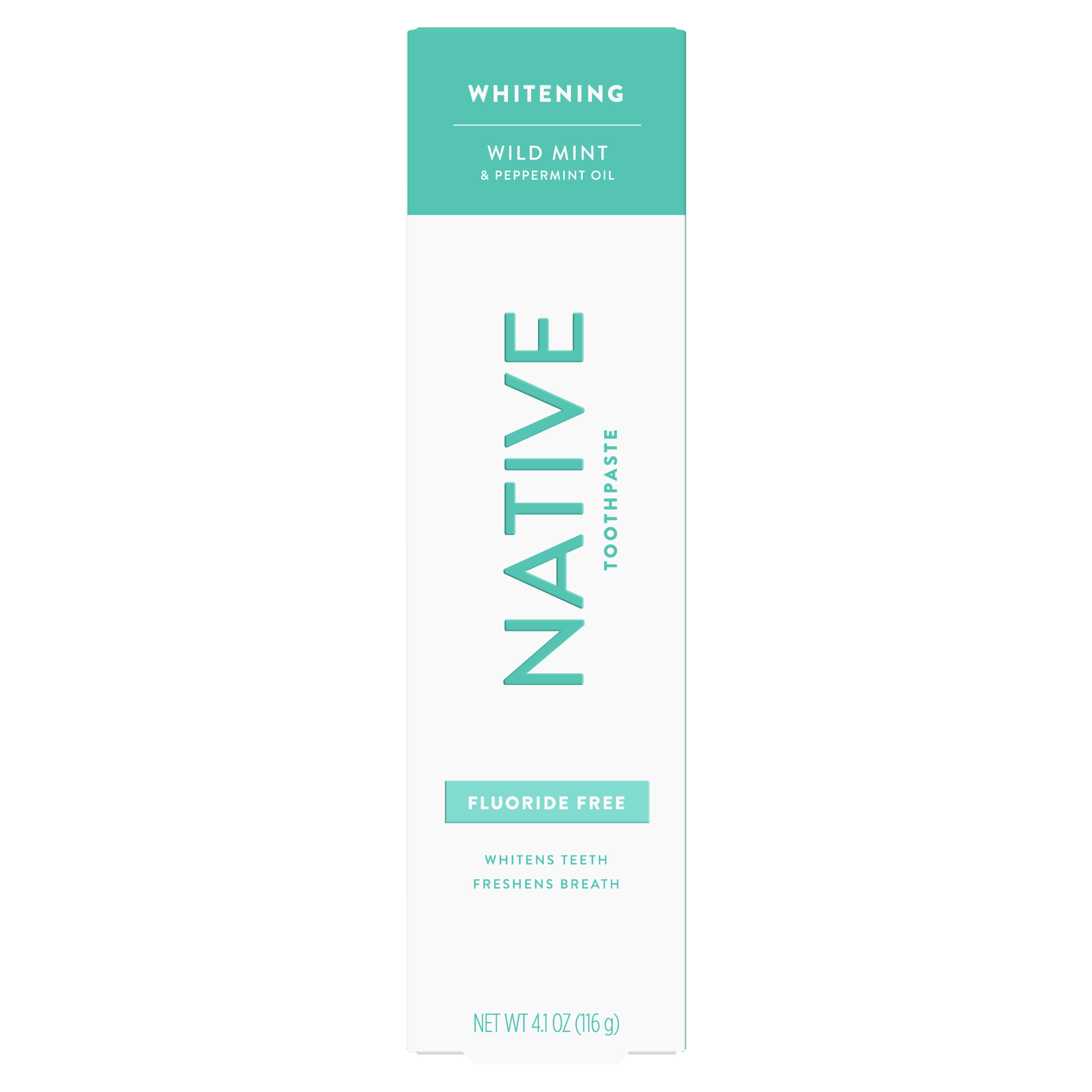 Native Whitening Wild Mint & Peppermint Oil Fluoride Free Toothpaste, 4 ...