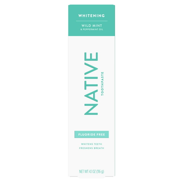 Native Whitening Wild Mint & Peppermint Oil Fluoride Free Toothpaste, 4 ...