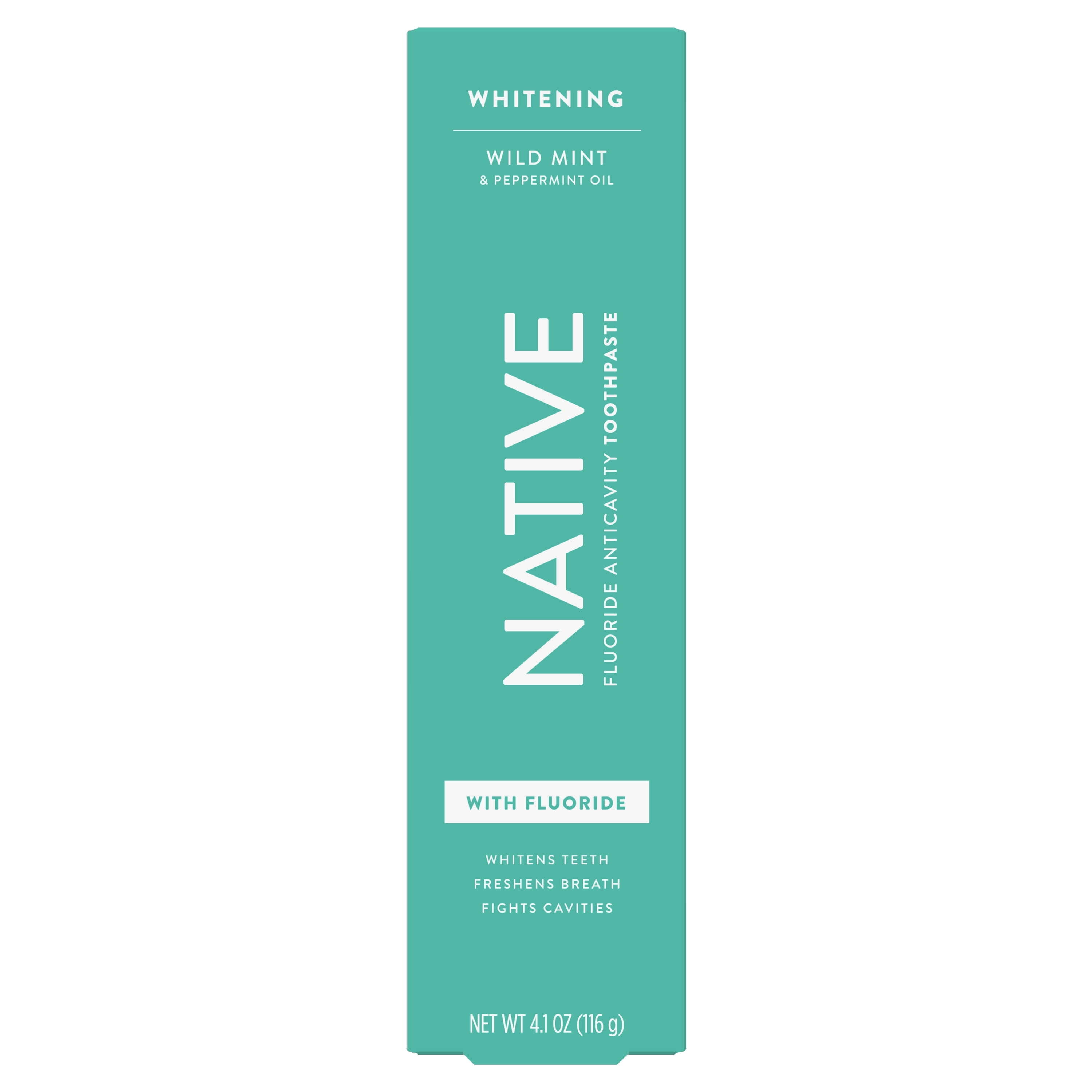 Native Whitening Toothpaste, Wild Mint & Peppermint Oil, Fluoride, SLS ...