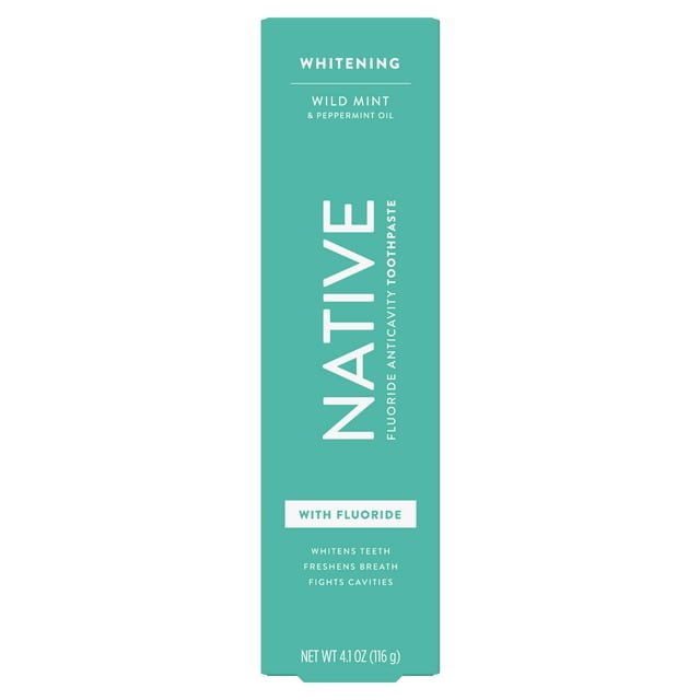 Native Whitening Toothpaste, Wild Mint & Peppermint Oil, Fluoride, SLS ...