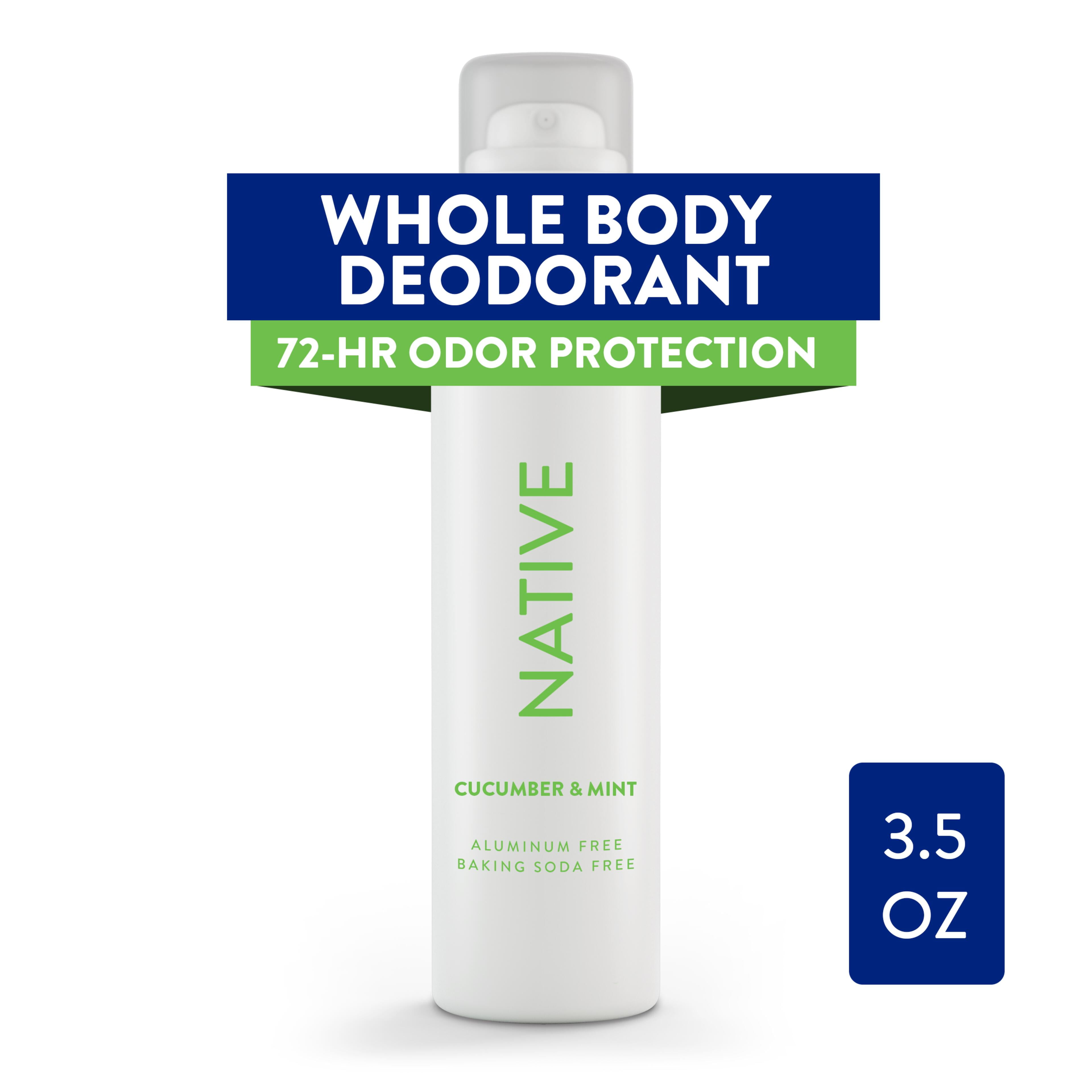 Native Whole Body Deodorant Spray, Cucumber & Mint, Aluminum Free, for Women and Men 3.5 oz ...