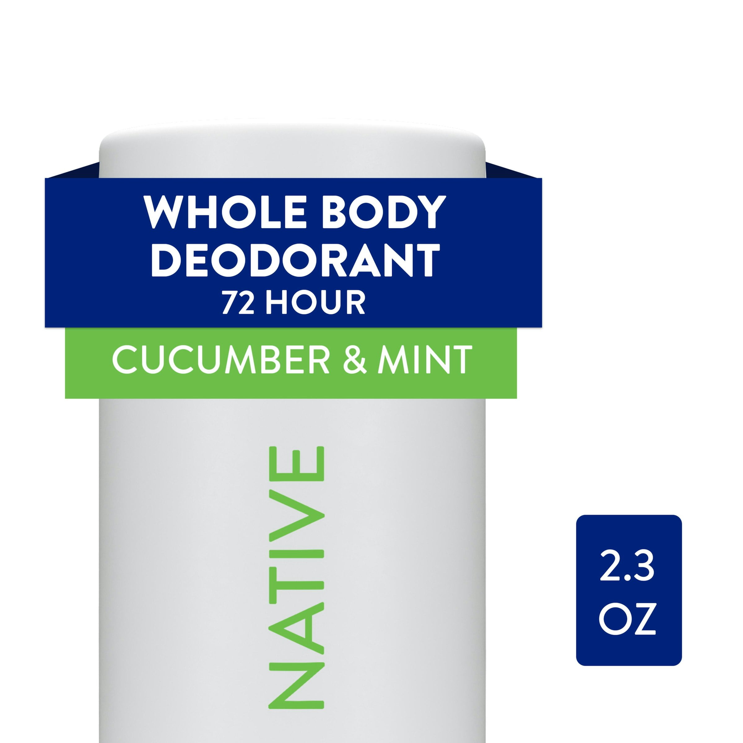 Native Whole Body Deodorant Stick, Cucumber & Mint, Aluminum Free, for ...