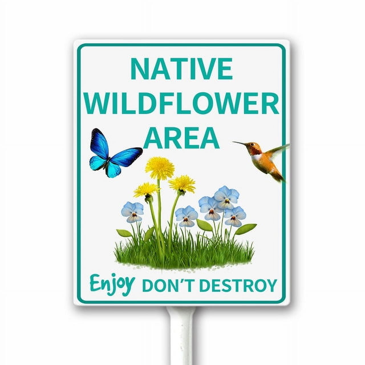Native Wildflower Area Sign POLLINATORS Garden Sign Do Not Mow 8"x12 ...