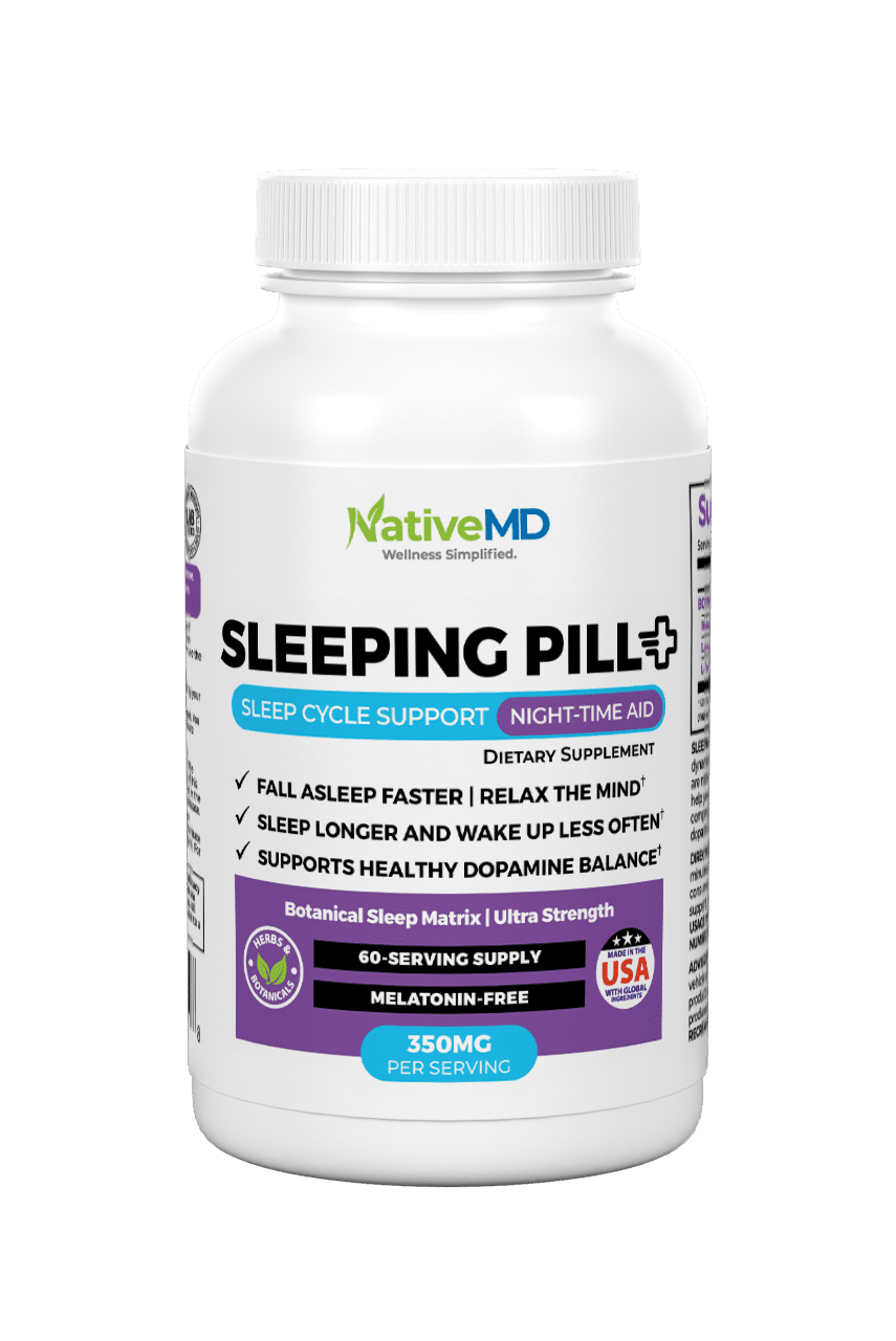 NativeMD Sleeping Pill+ - Complete Sleep-Wake-Nighttime Support - 60 ...