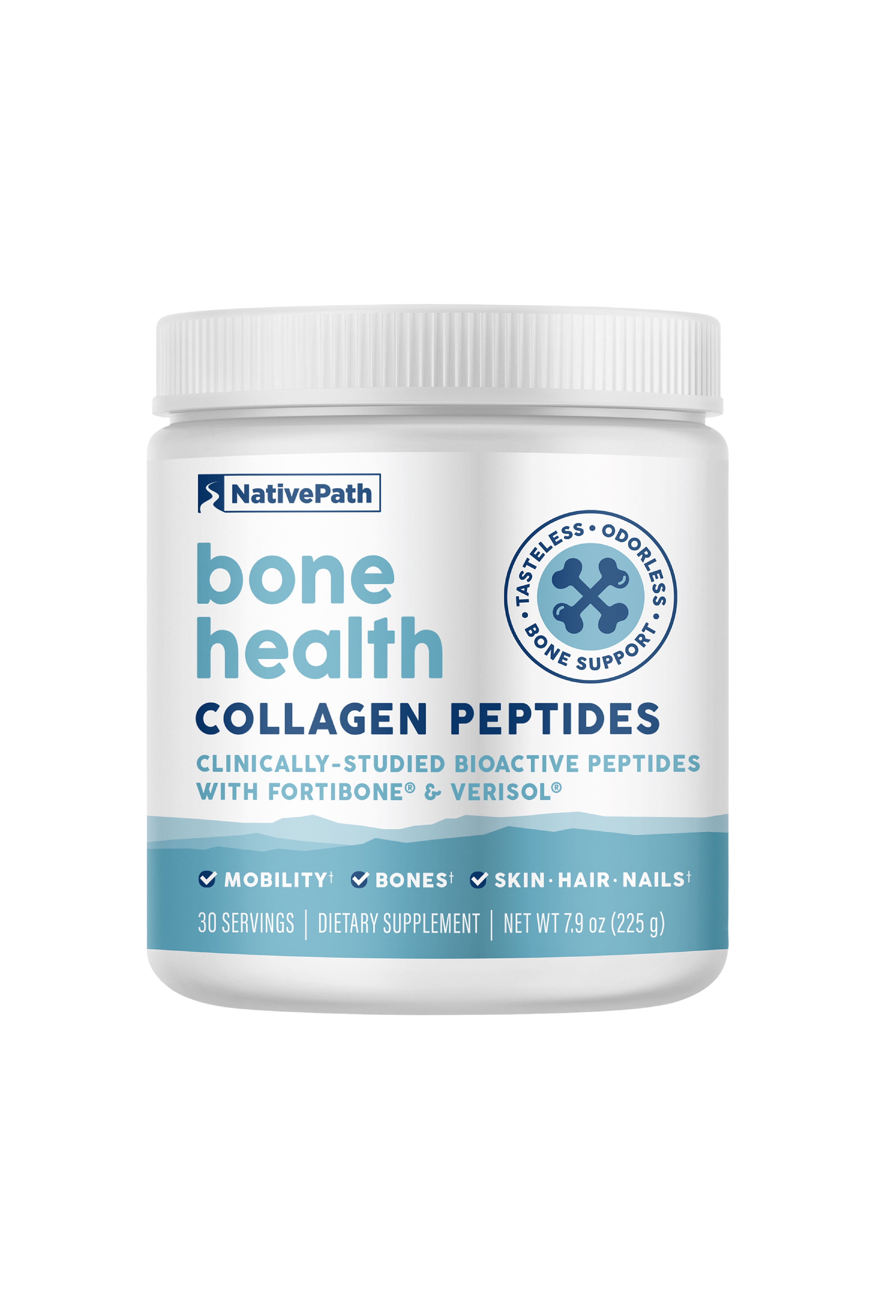 Free Shipping! NativePath Bone Health Collagen Peptides with FORTIBONE and VERISOL 7.9 oz for ...