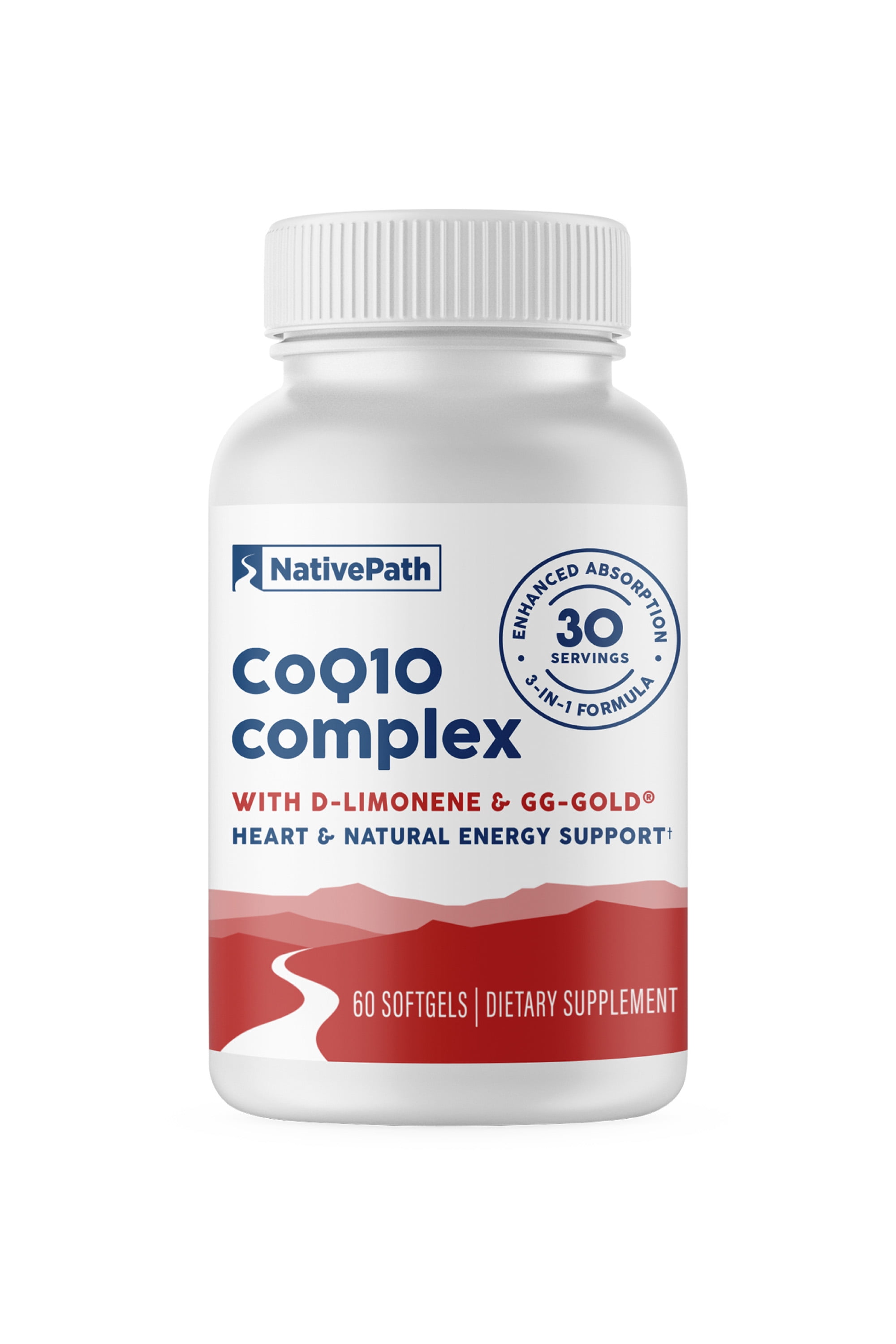 NativePath CoQ10 100mg Softgels, D-Limonene & GG-Gold, Cellular Energy ...