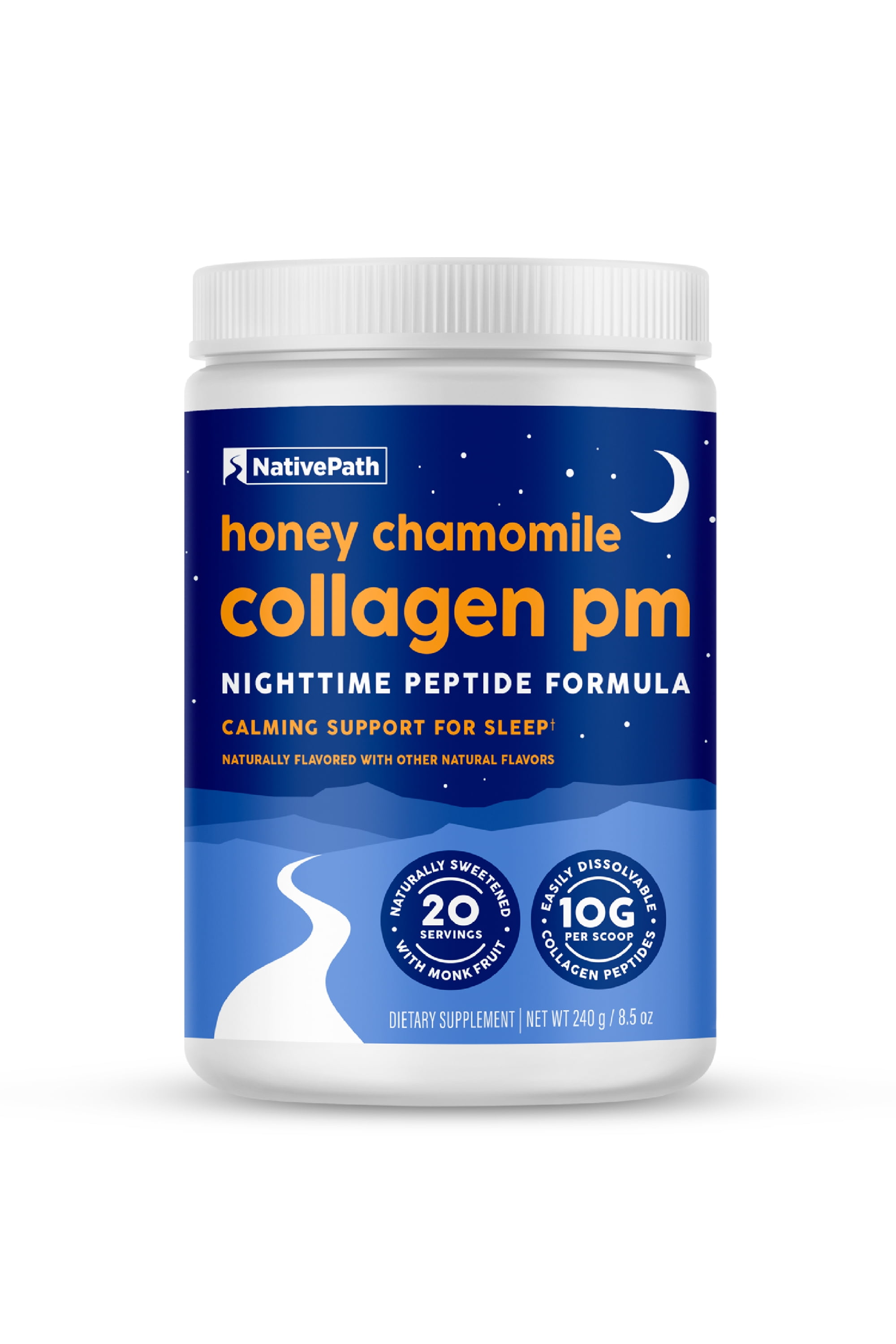 NativePath Collagen PM - Honey Chamomile Nighttime Collagen Peptides ...