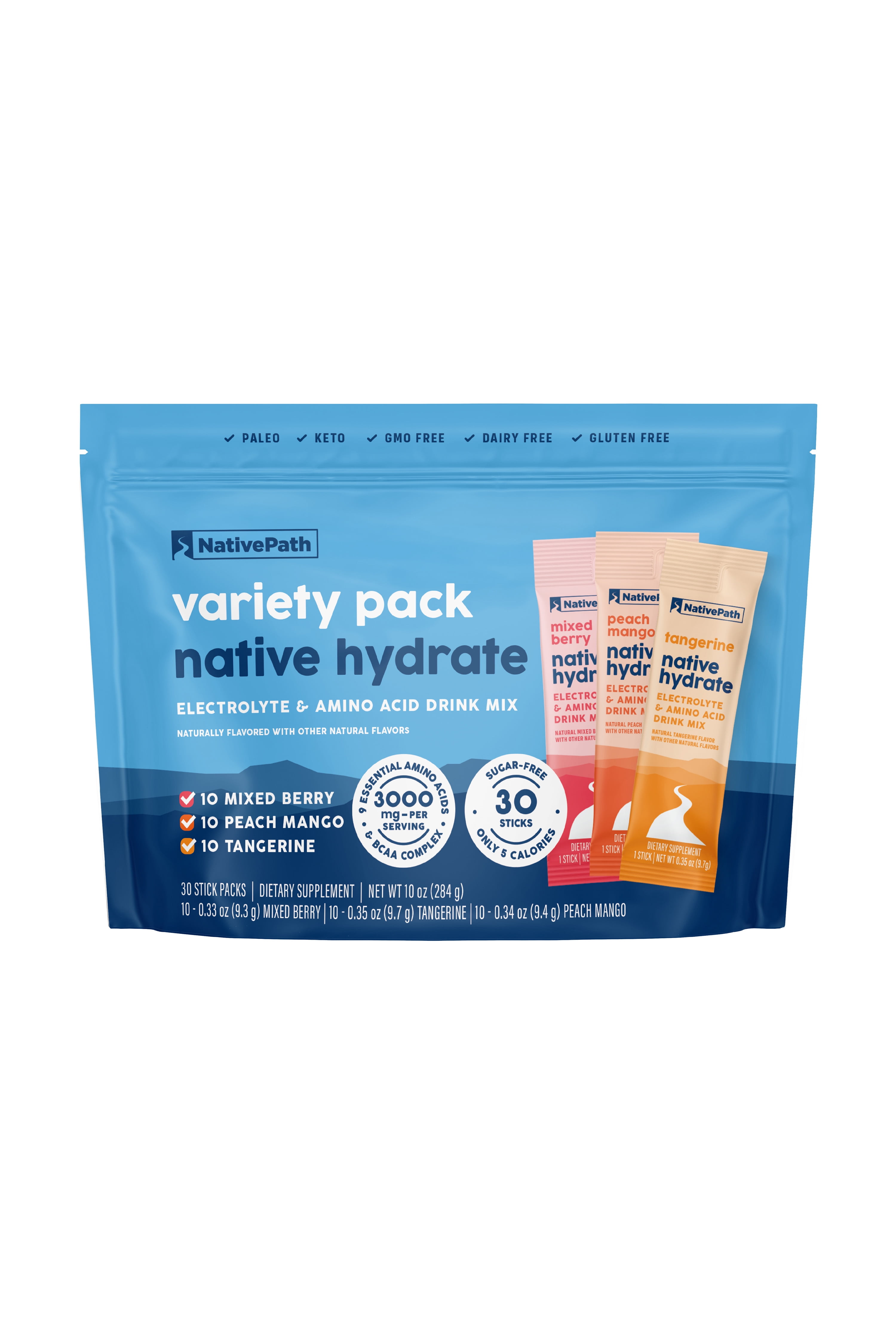 NativePath Native Hydrate Stick Packs with Electrolytes and Amino Acids ...