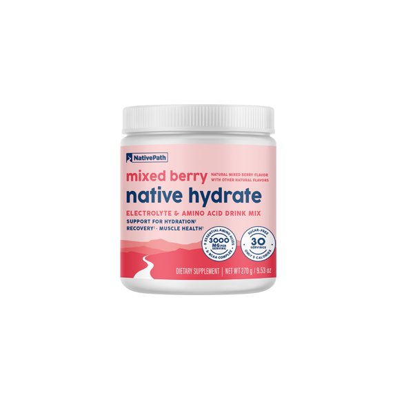 NativePath Native Hydrate, Zero Sugar, Electrolytes Powder with BCAAs ...