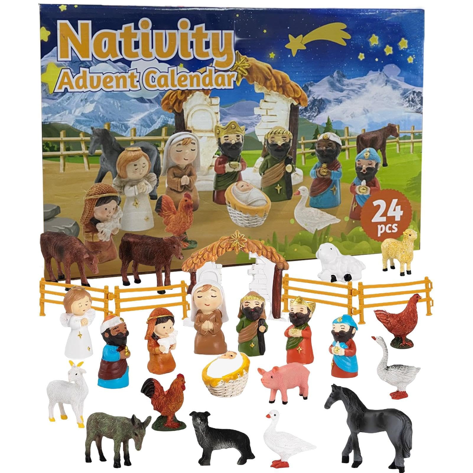 Nativity Advent Calendar 2024, Jesus Christmas Countdown Calendar For ...