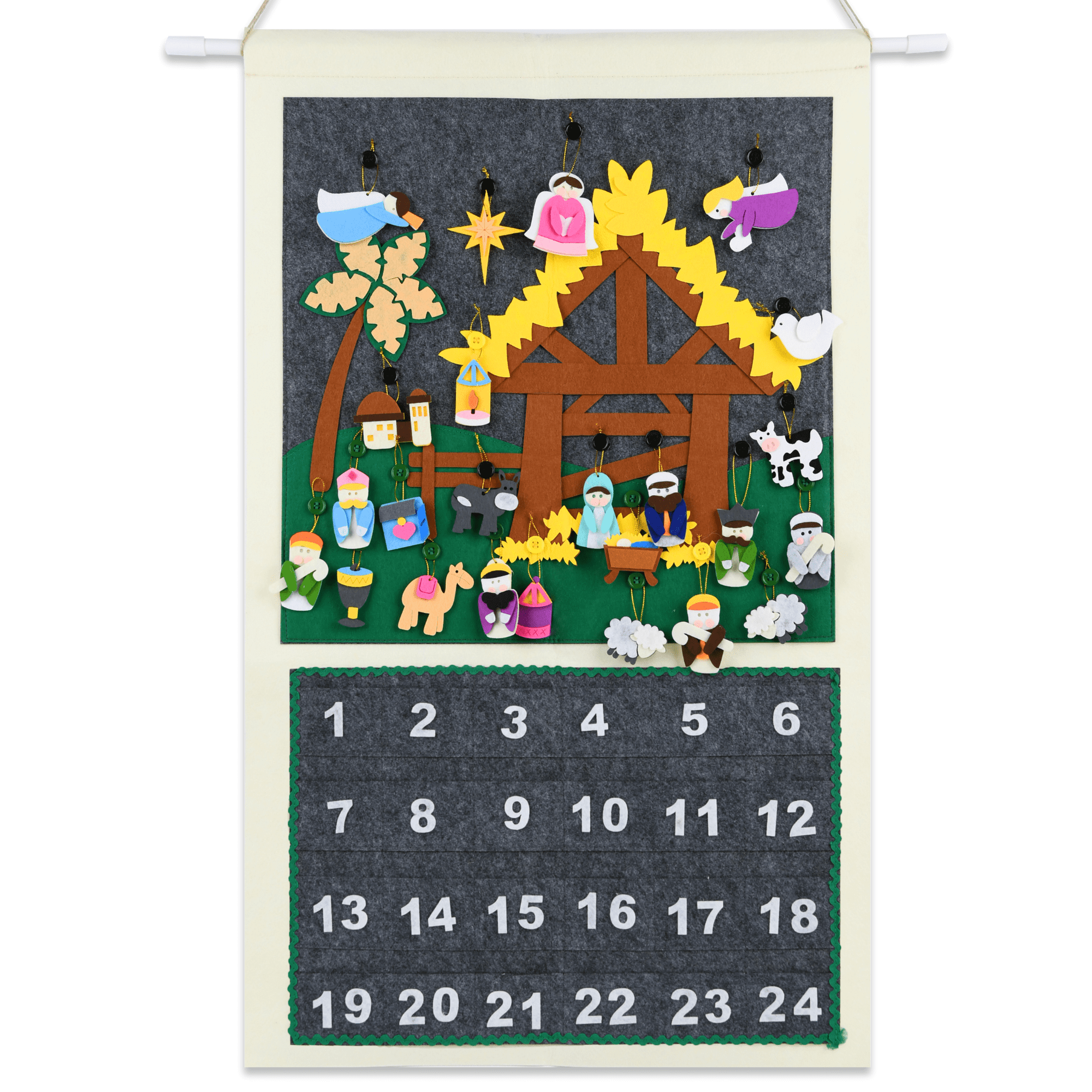 Nativity Advent Calendar 2024 for Kids - Religious Felt Advent Calendar ...