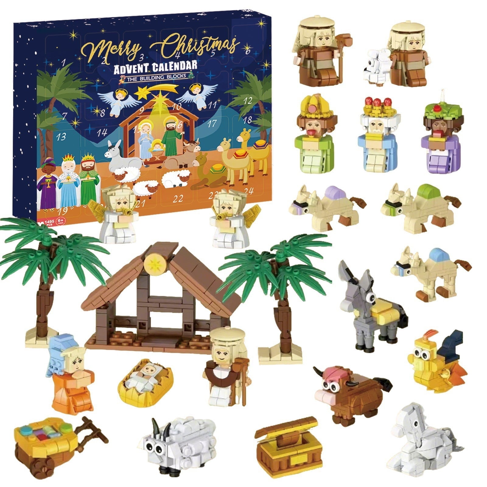 Nativity Advent Calendar 2025, 24 Days Building Blocks Kits Christmas ...