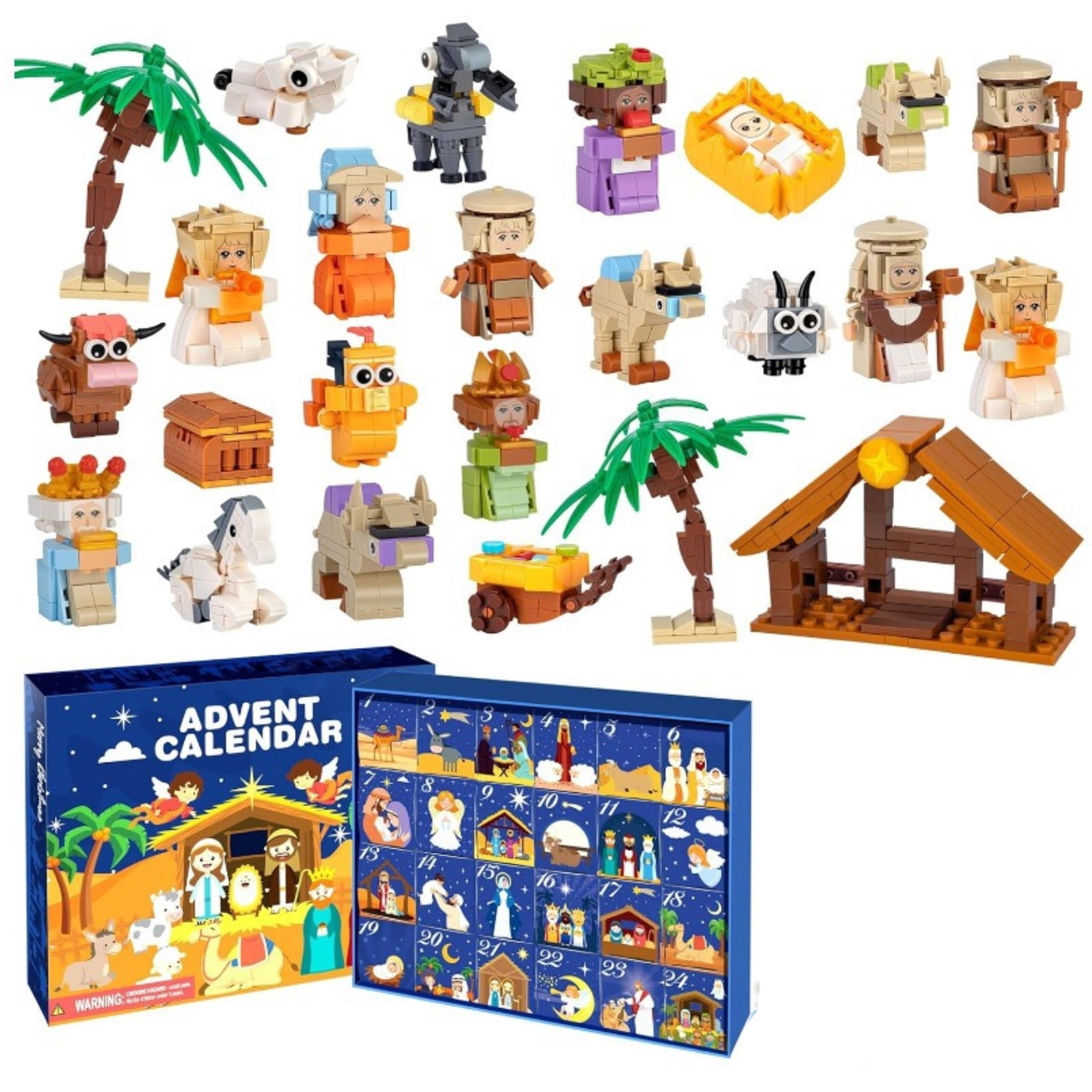 Nativity Advent Calendar 2025 Kids – 24 Days Building Blocks Kits ...