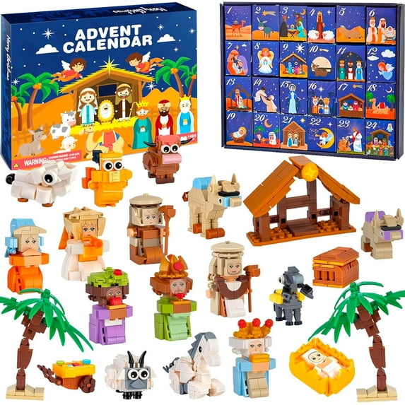 Nativity Advent Calendar Building Blocks 2025, 24 Days of Nativity ...