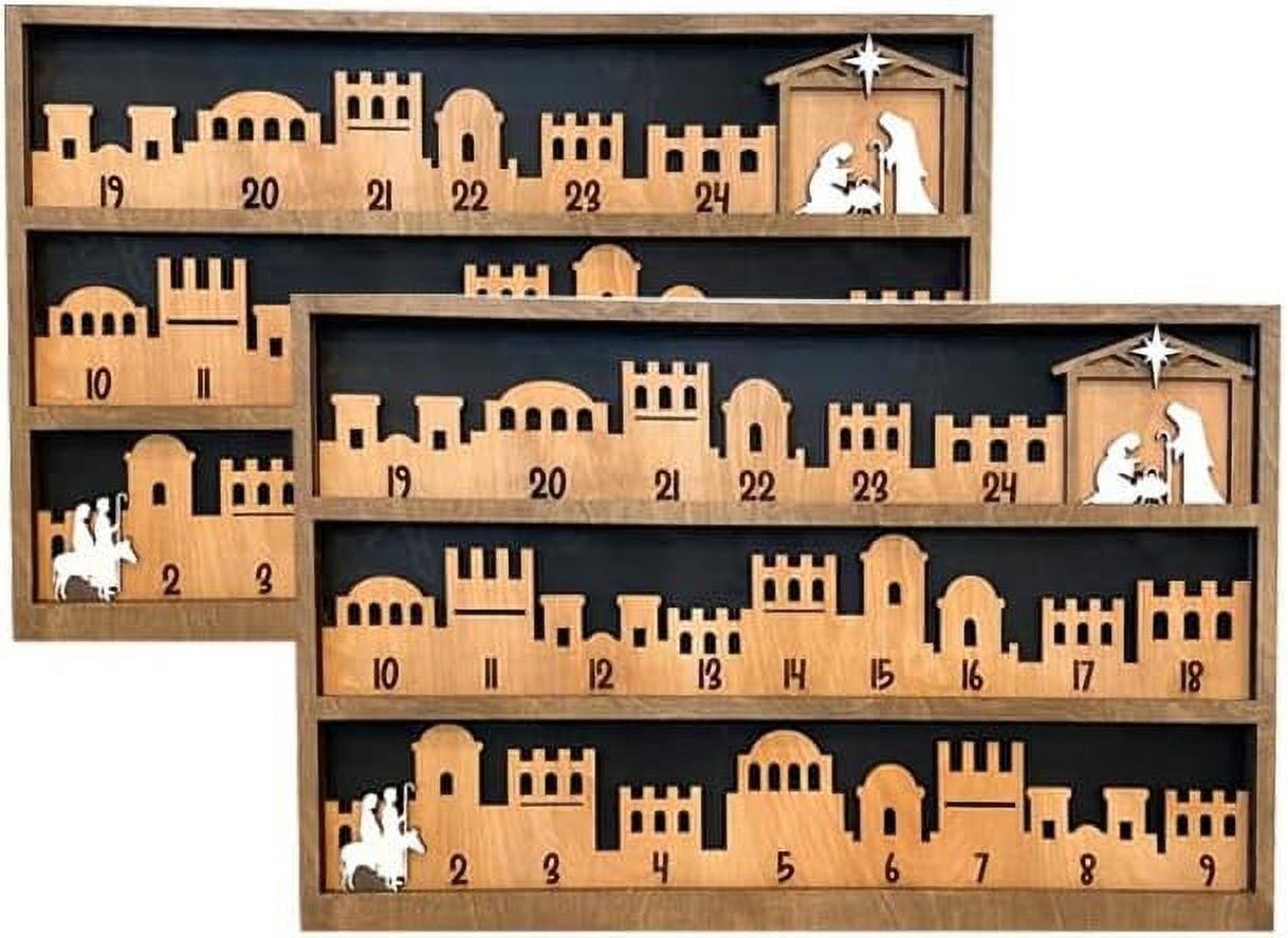 Nativity Advent Calendar, Jesus Countdown, Wooden Advent Calendar ...