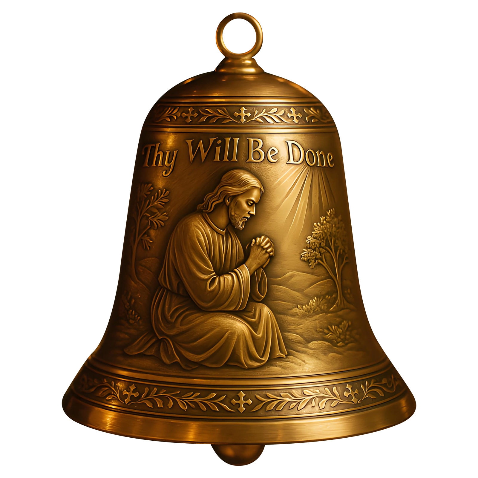 Nativity Catholic Bells Ornament – Hand-Painted Religious Christmas ...