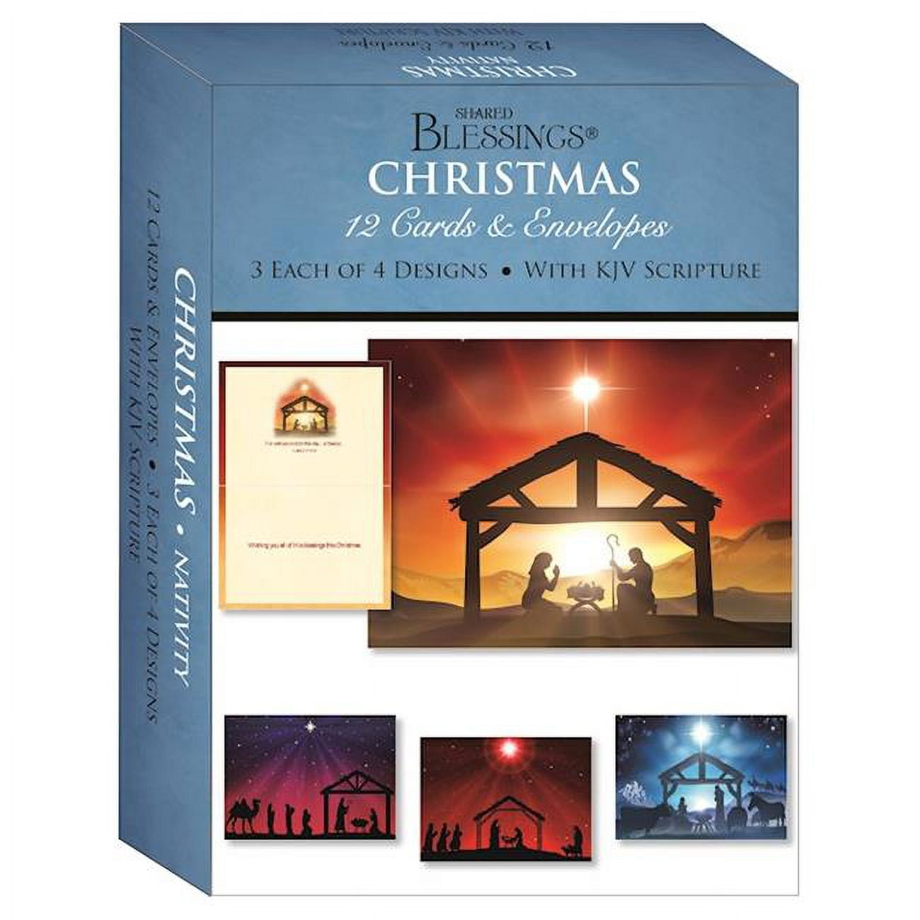 Nativity Christian, Box Of 12 Assorted Christmas Cards (Kjv) - Walmart.com