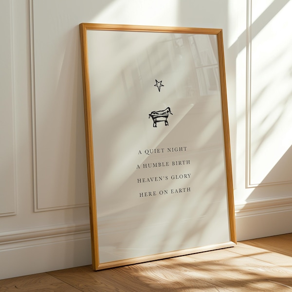 Nativity Christmas Poem Poster | Manger Jesus Wall Art | - Wall Art ...