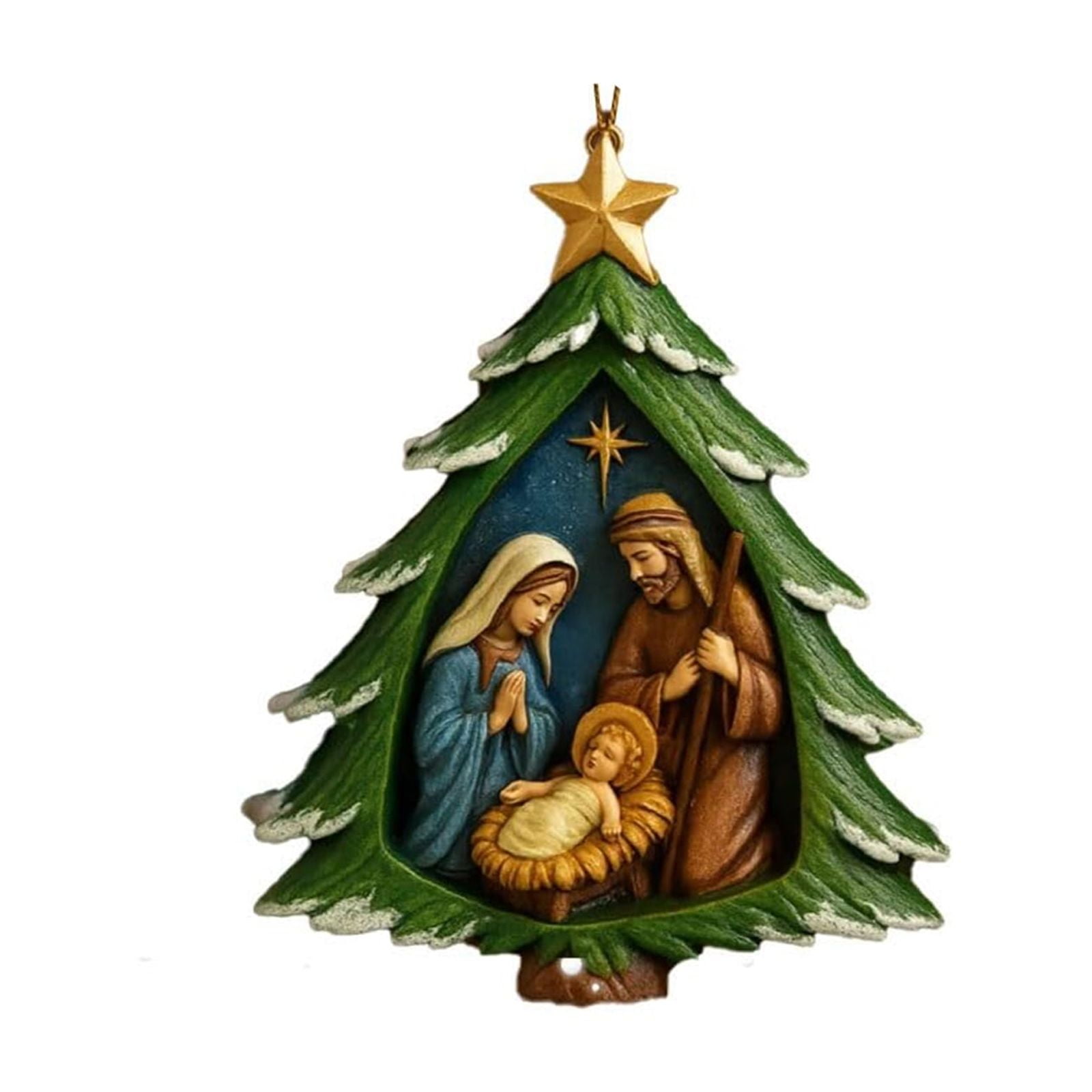 Nativity Christmas Tree Ornament Featuring A Baby Nestled Within A ...