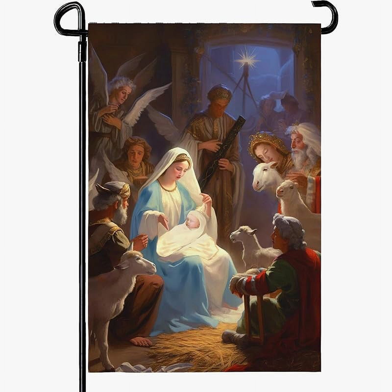 Nativity Garden Flags Religious Christmas Yard Flag Winter Catholic ...