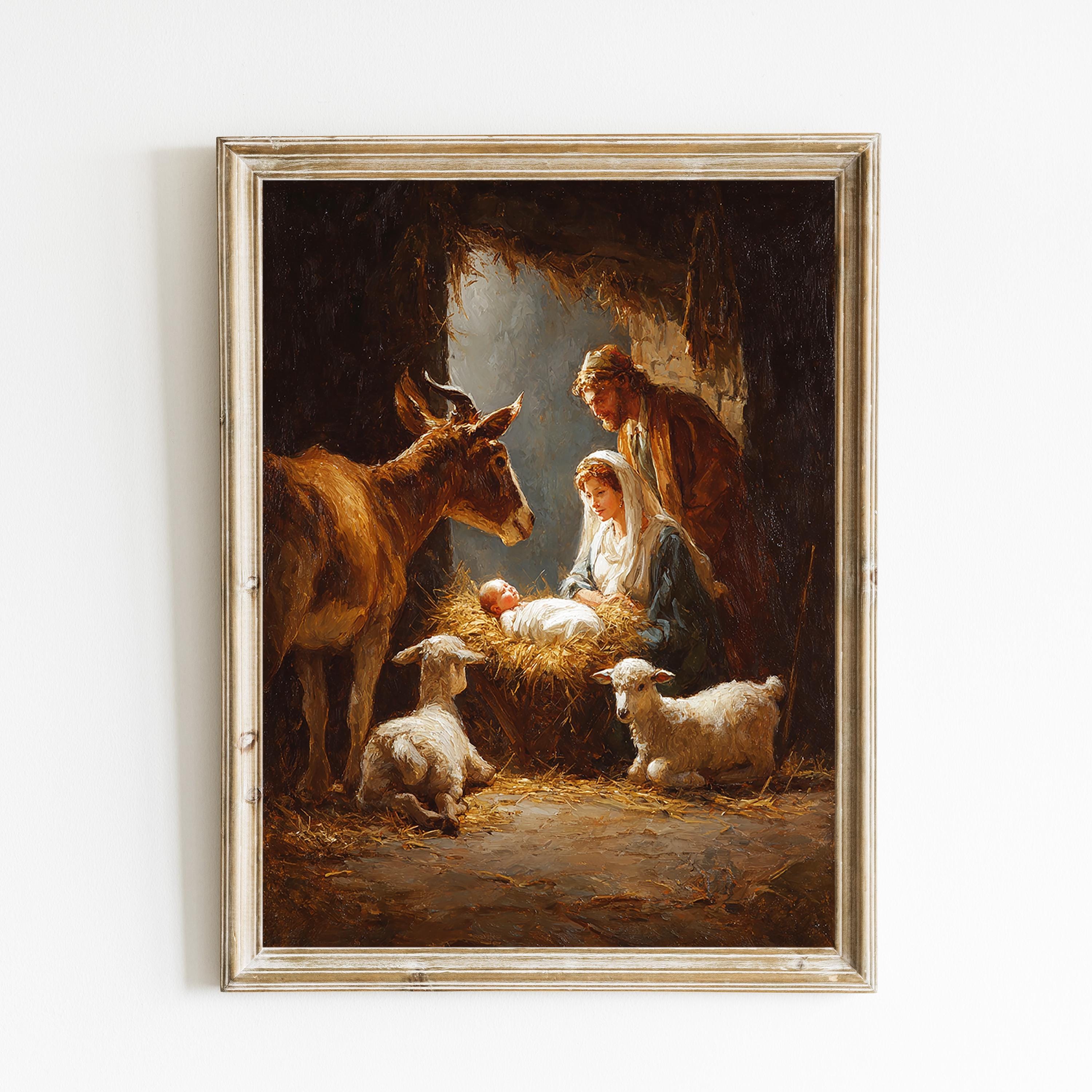 Nativity Home Decor Poster Manger Home Decor Poster Nativity Wall Art ...