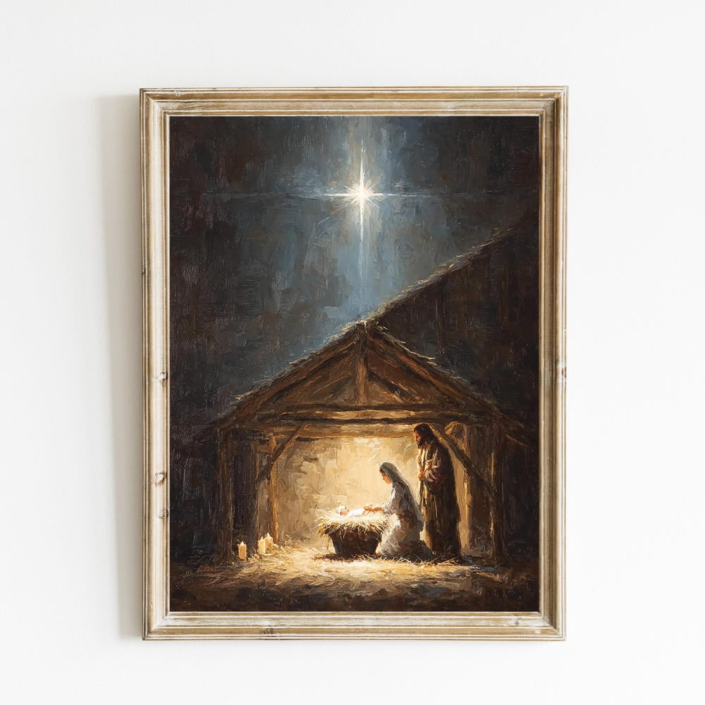 Nativity Noel Print, Noel Manger Wall Decor, Nativity Wall Art ...