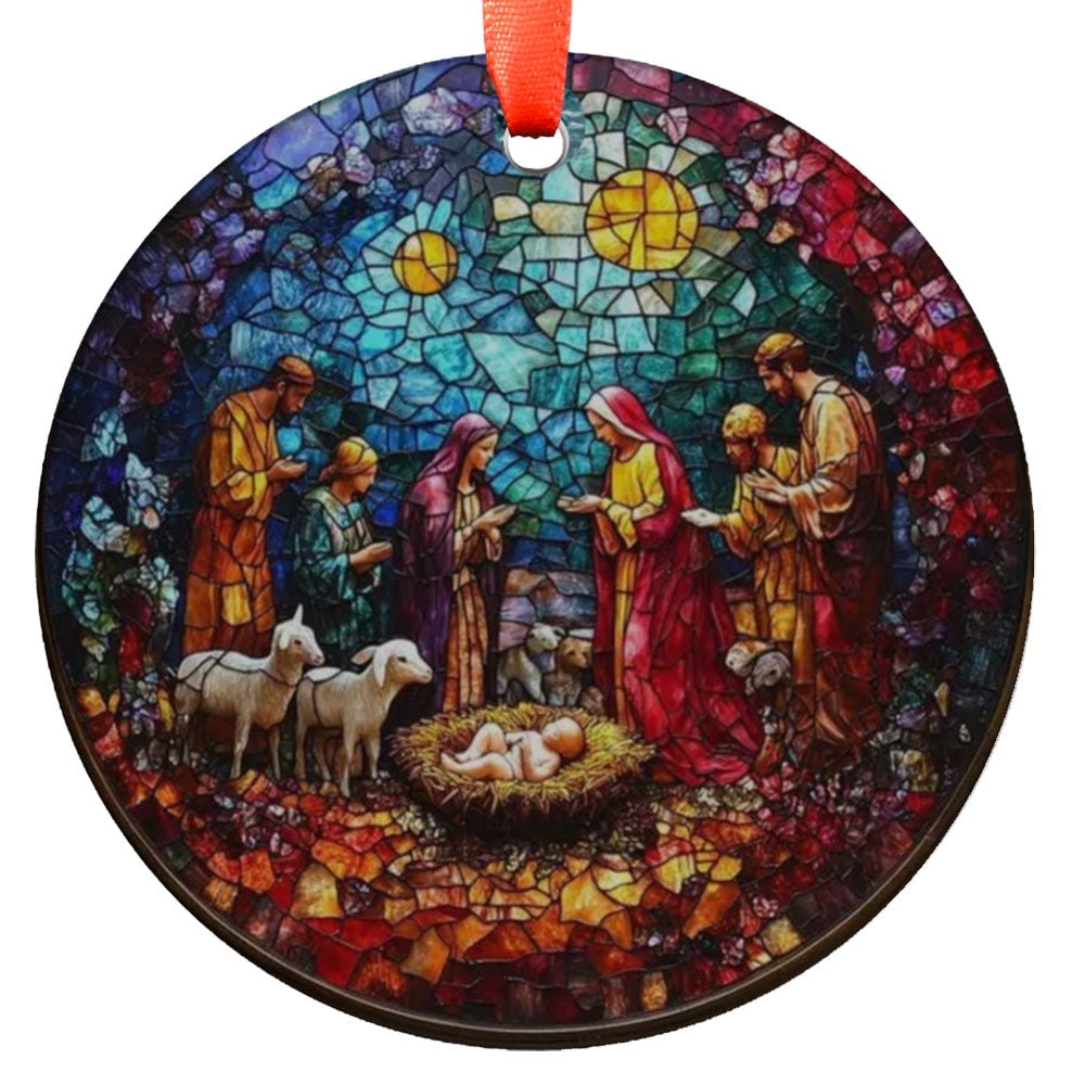 Nativity Ornament, Art, Christian Ornament, Baby Jesus Ornament ...