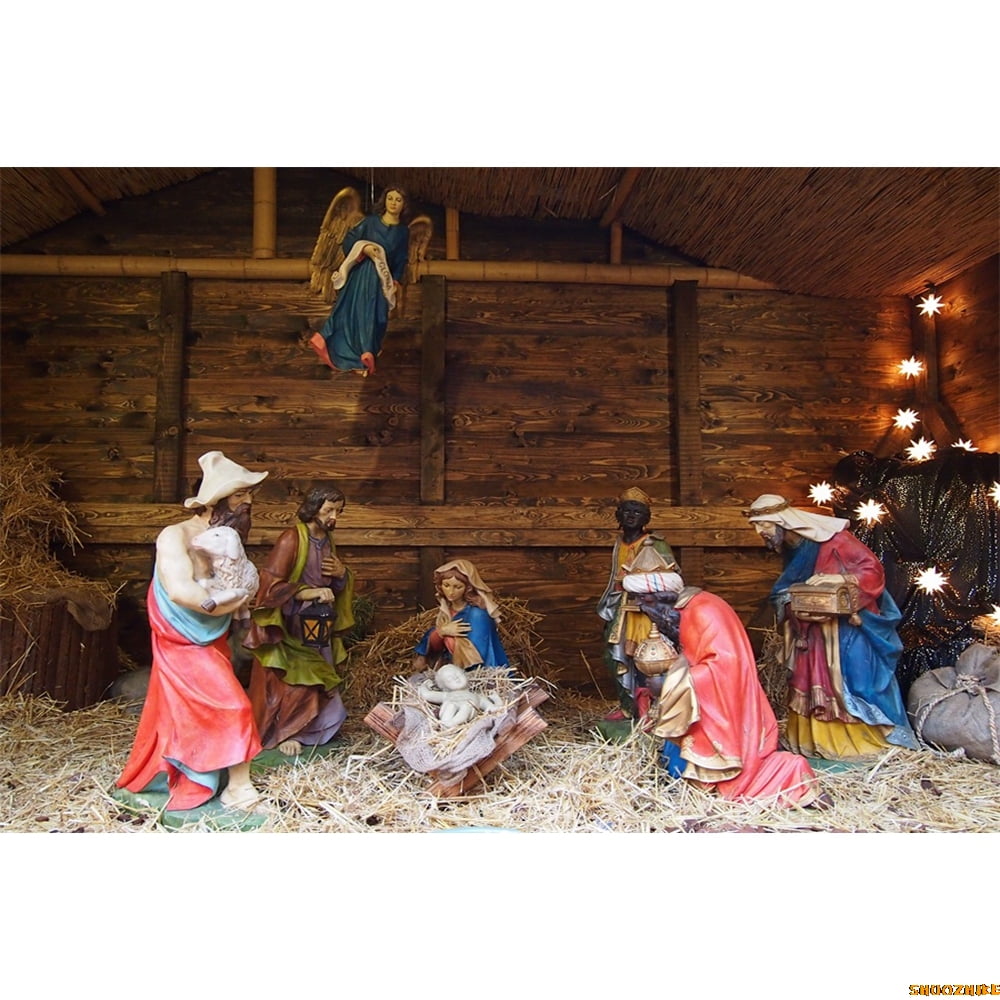 Nativity Sce Backdrops Christian Jesus Nativity Church Night Palms ...