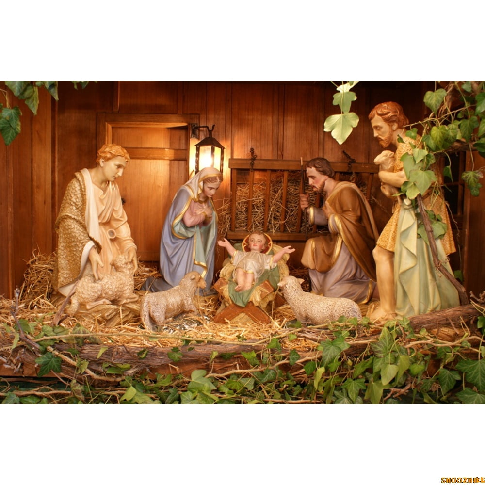 Nativity Sce Backdrops Christian Jesus Nativity Church Night Palms ...