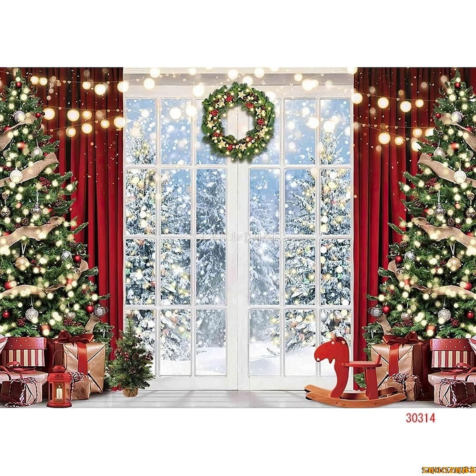 Nativity Sce Manger Photography Backdrops Props Christmas Day Fireplace ...