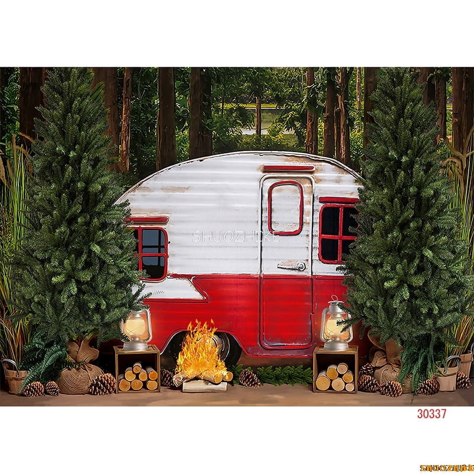 Nativity Sce Manger Photography Backdrops Props Christmas Day Fireplace ...