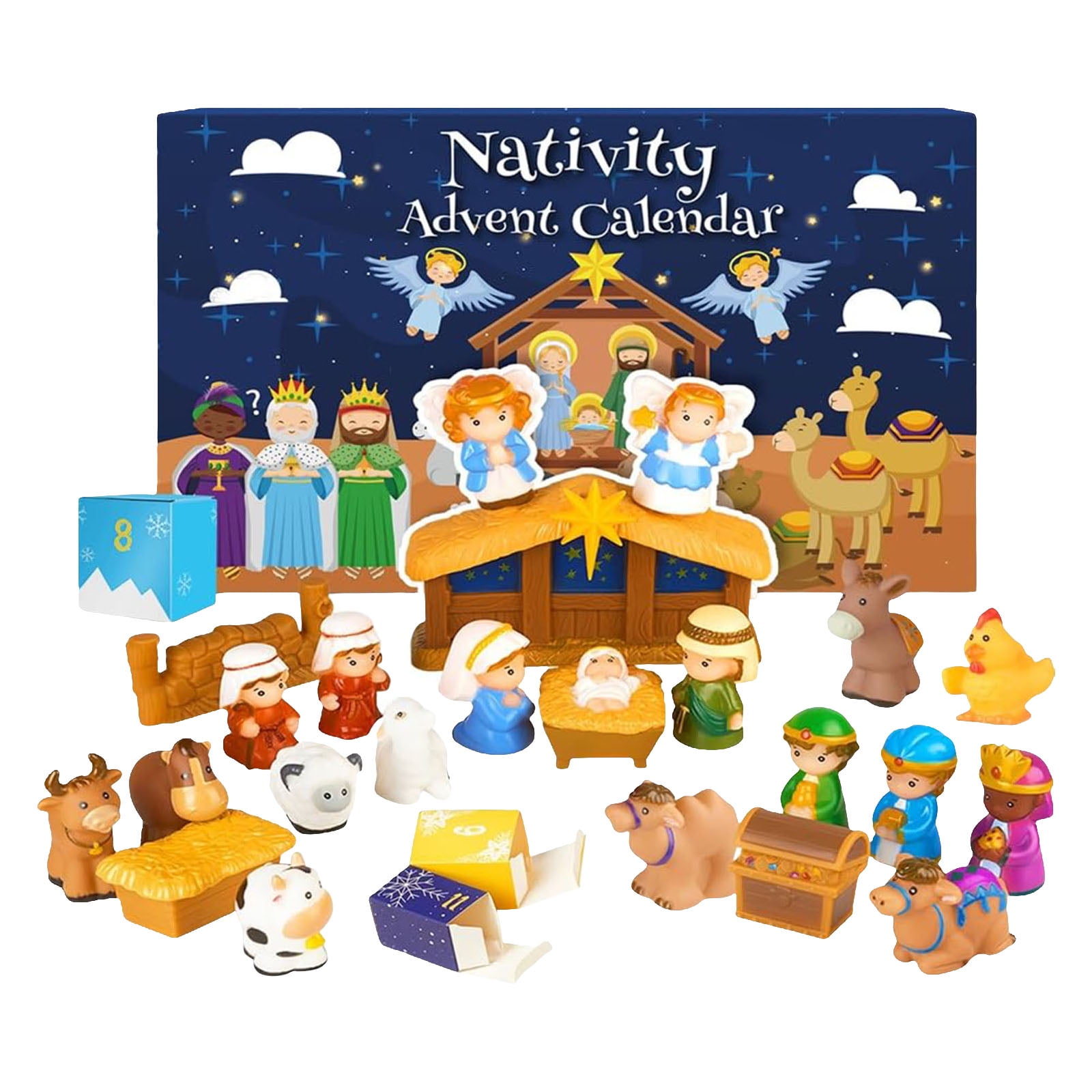 Nativity Scene Advent Calendars 2025 With 25 Pieces Christian Religious ...