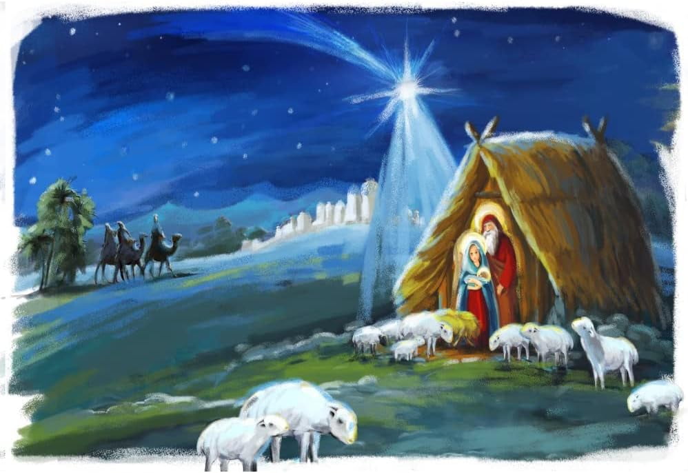 Nativity Scene Backdrop Birth of Jesus Photography Background Holy ...