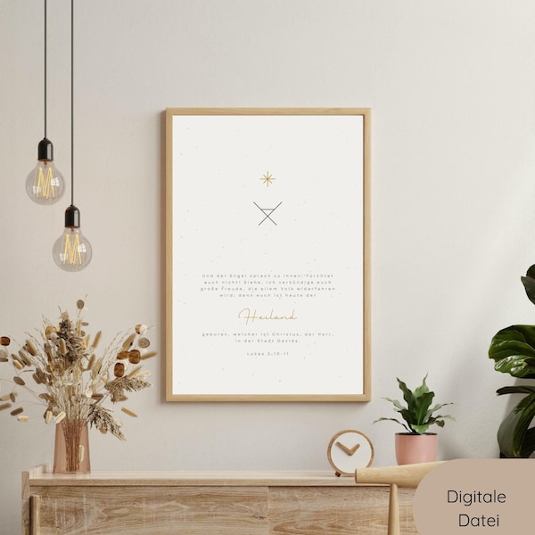 Nativity Scene | Bible | Minimalist Christmas Poster | Beige/Greige ...