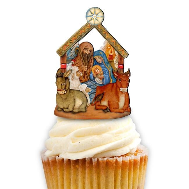 Nativity Scene Christma Cupcake & Cake Toppers - Walmart.com
