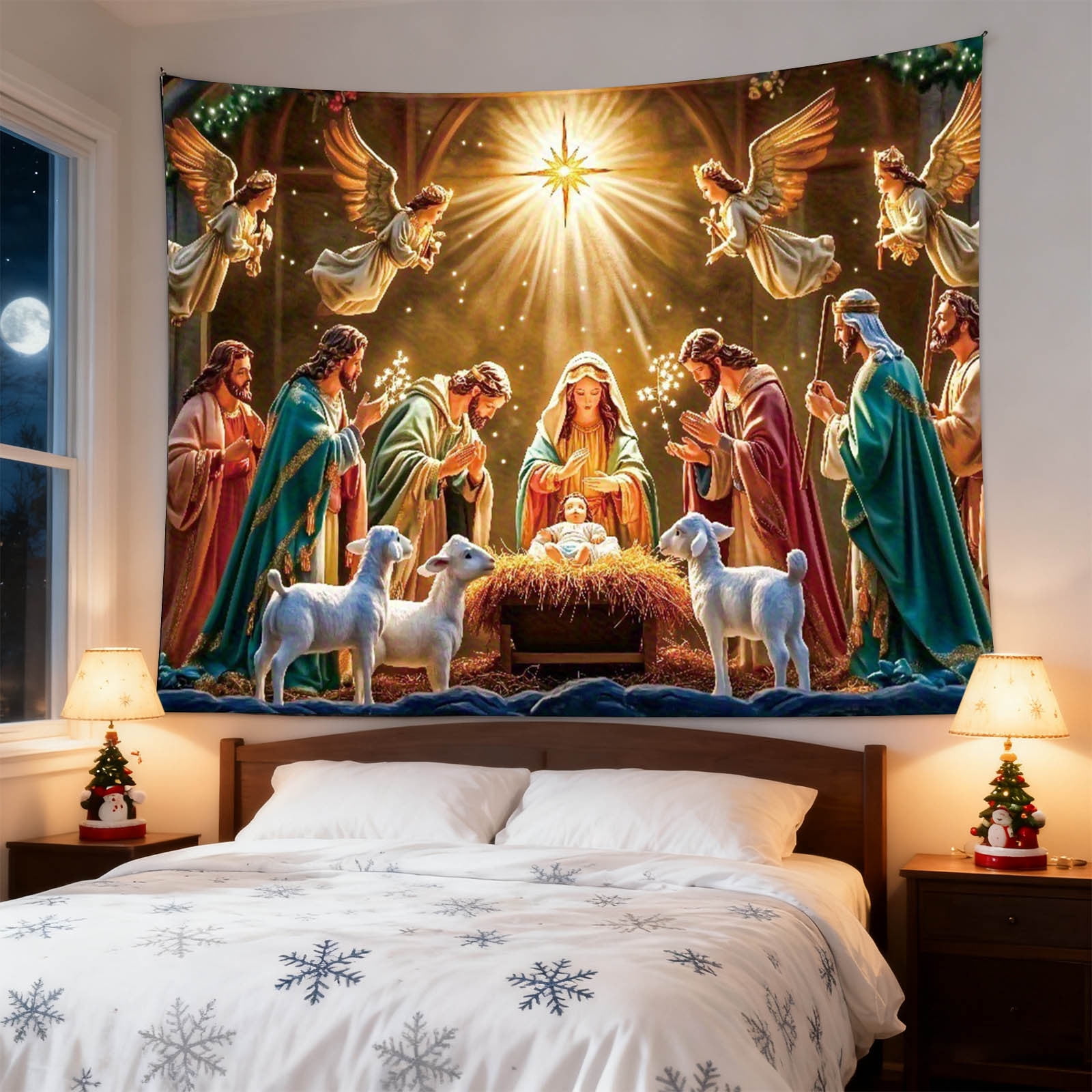Nativity Scene Christmas Decor Banners , Religious Birth of Jesus ...