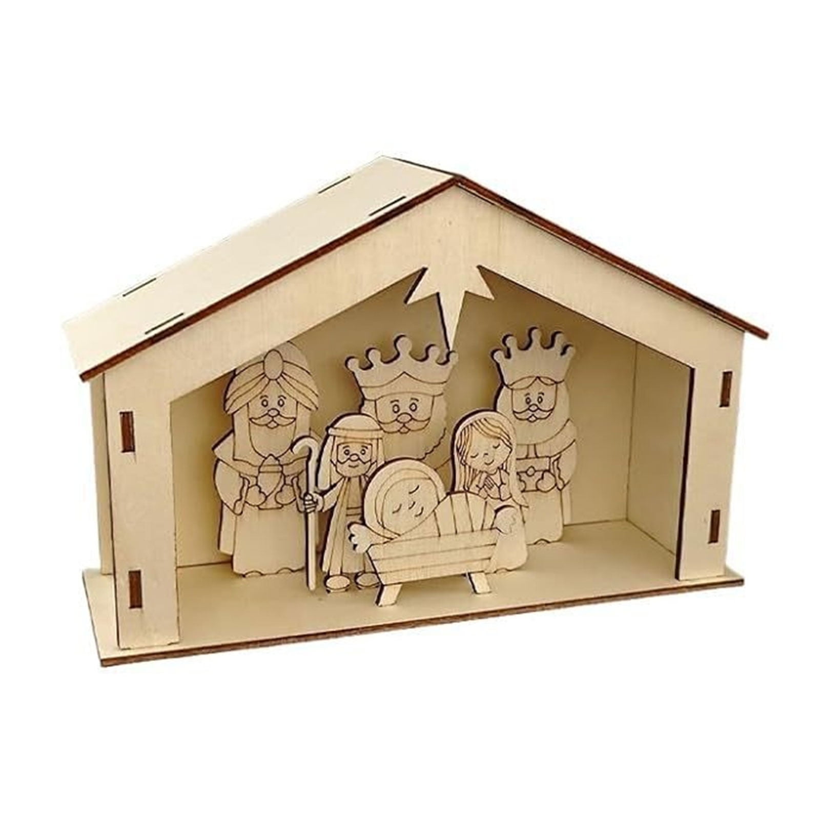 Nativity Scene Craft Set Wooden Nativity Set Diys Coloring Christmas ...