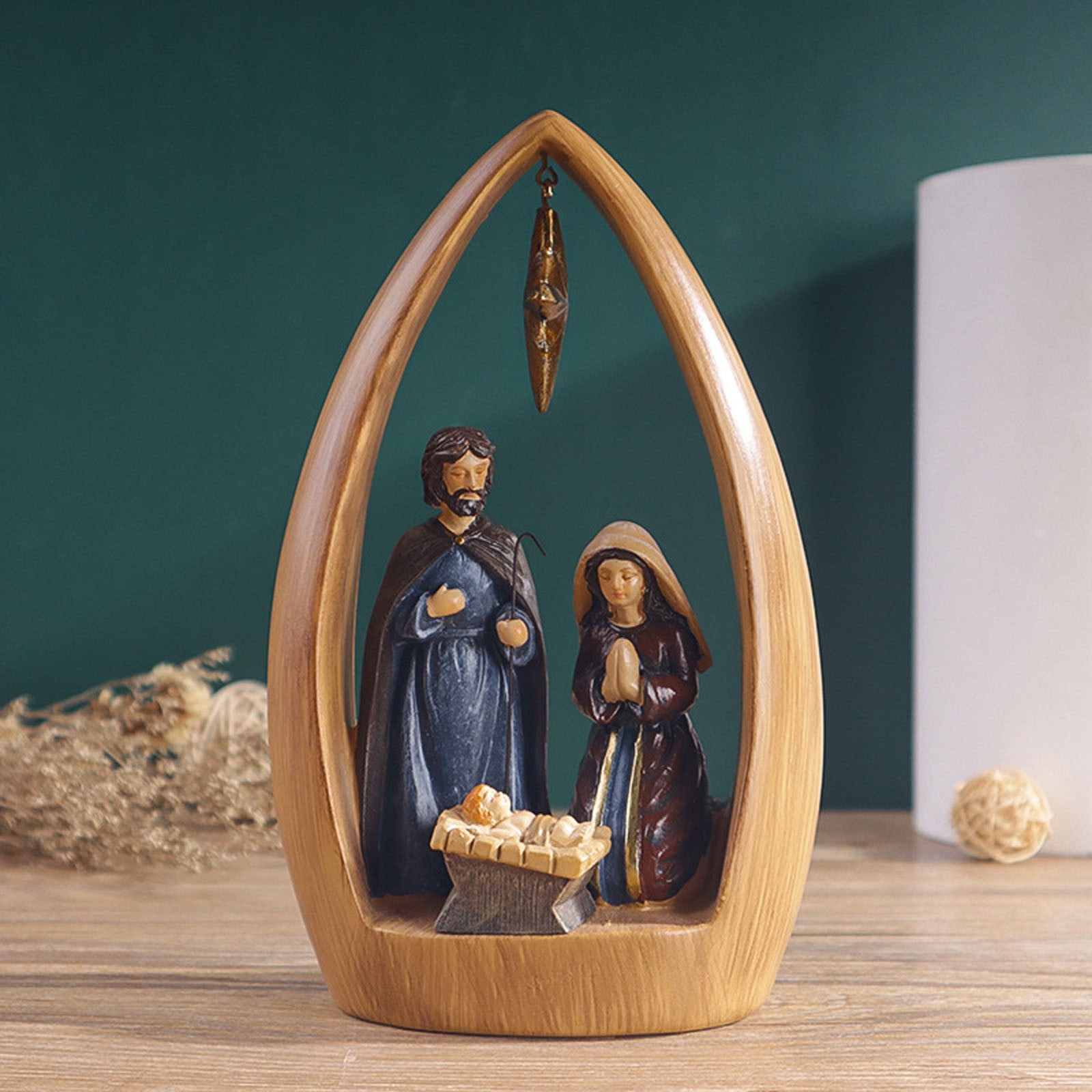 Nativity Scene Figurine Set Religious Christmas Decor Resin Statue for ...